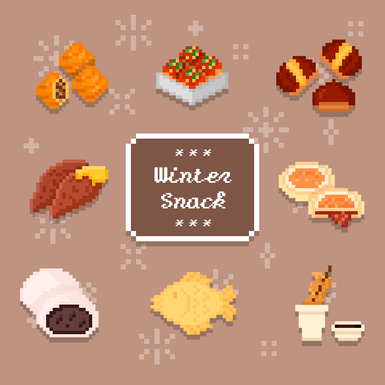 [Pixel] Winter snack good note sticker | Webudding