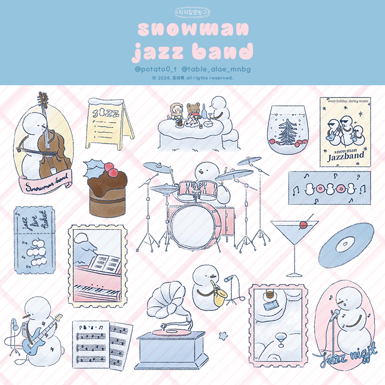 snowman jazz band sticker | Webudding