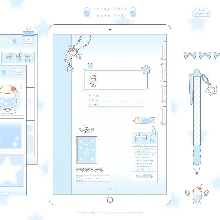 Cream Soda Note Pad | dated / hyperlinked / sticker set | Webudding