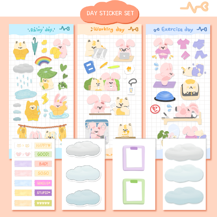Day sticker set no outline ver. (3+4) | Webudding
