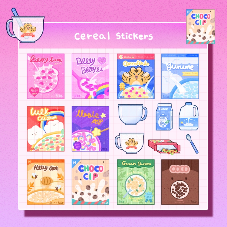 cereal stickers | Webudding