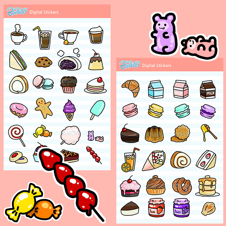 Sweet Dessert Digital Stickers | Webudding