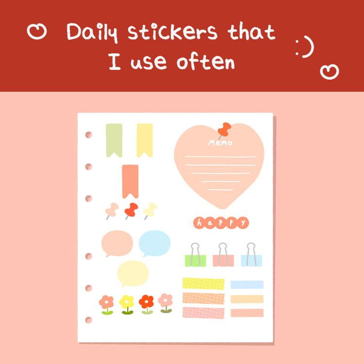 Daily stickers that I use often | Webudding