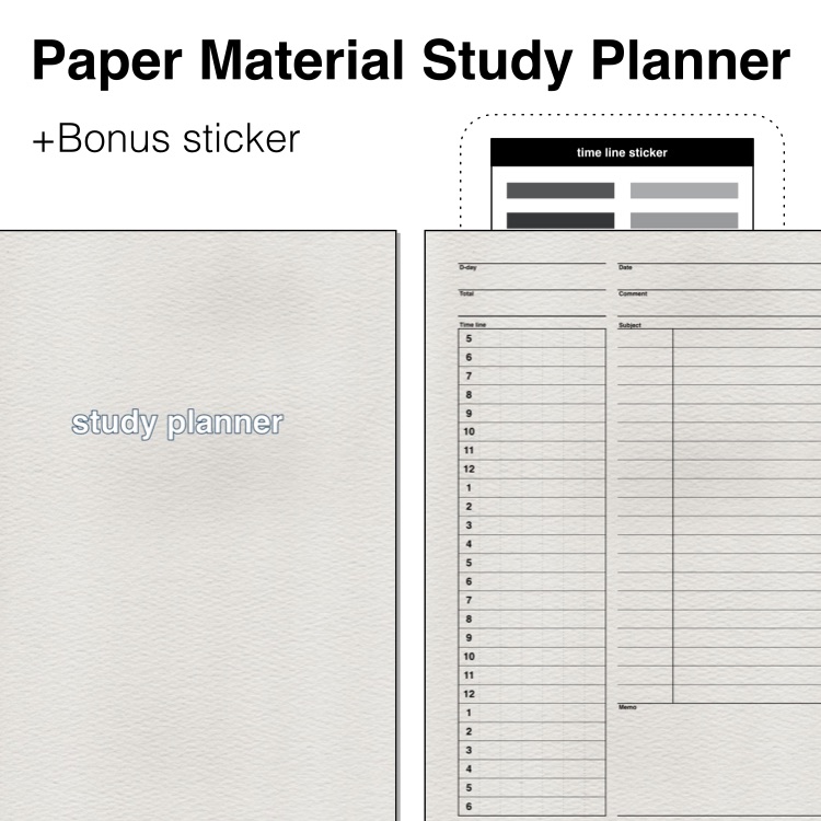 paper material study planner | Webudding