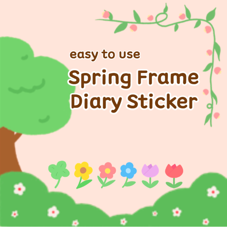 easy to use Spring Frame Diary Sticker | Webudding