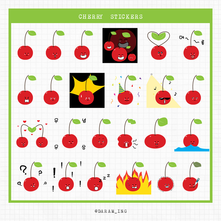 cherry stickers | Webudding