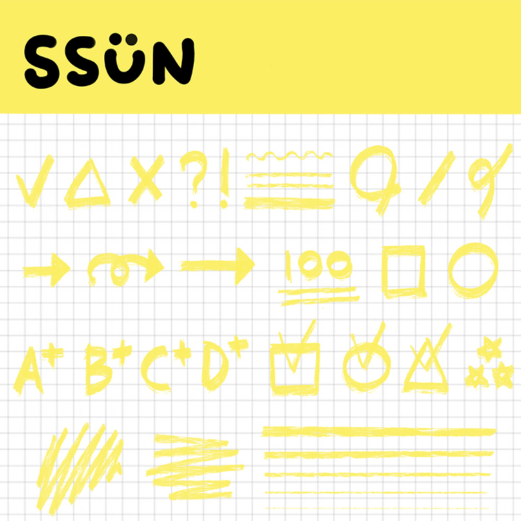 Check Arrow Straight Study Scoring Sticker _ Yellow | Webudding