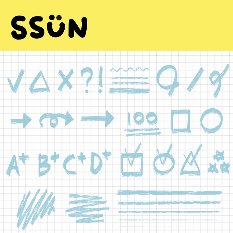 Check Arrow Straight Study Scoring Sticker _ skyblue | Webudding