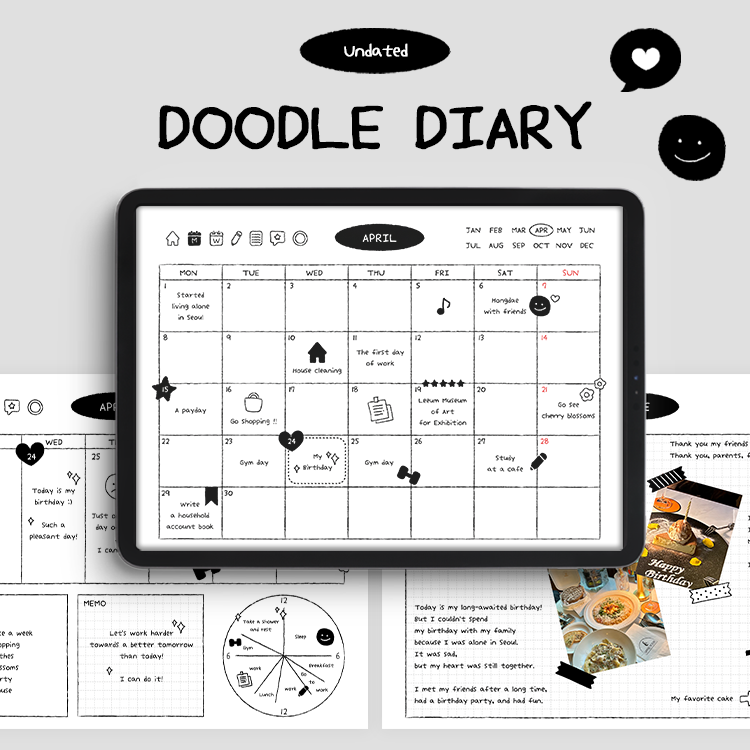 Doodle Diary (Undated, Sticker) | Webudding