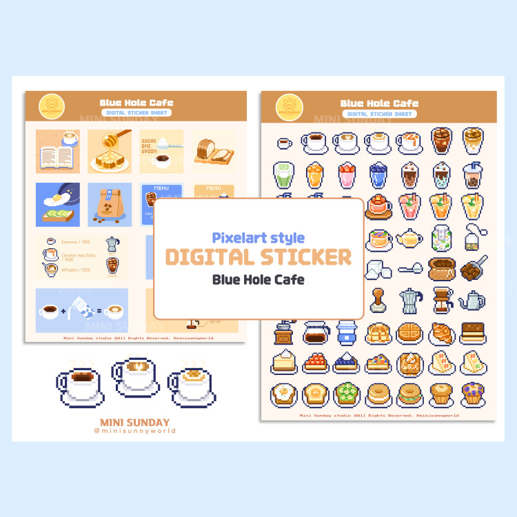 Blue Hole Cafe Digital Sticker | Webudding