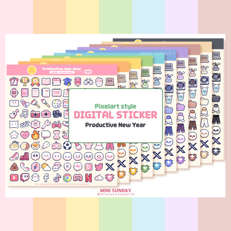 Productive New Year Digital Sticker | Webudding