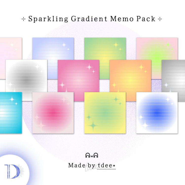 Sparkling Gradient Memo Pack | tdee / TDstudio | Webudding