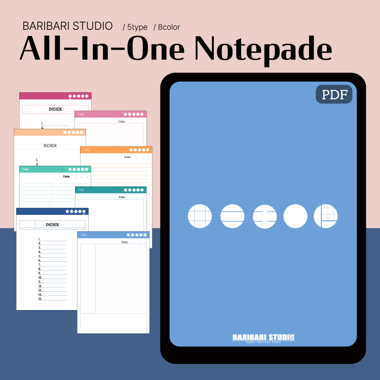 [BARIBARISTUDIO] 5Type All-In-One Notepade / Little boy blue | Webudding