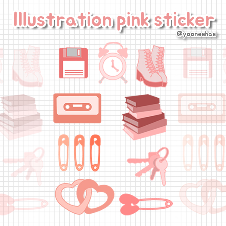 Pink illustration sticker | Webudding