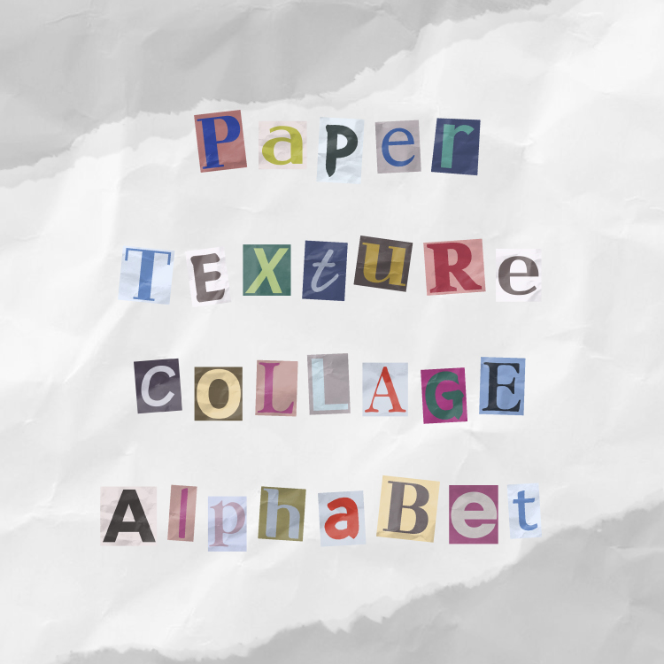 paper texture collage alphabet (vintage ver.) | Webudding
