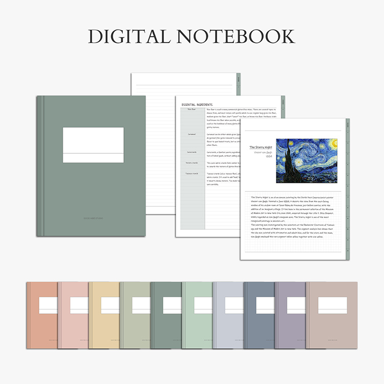 10 Digital Notebooks / 10 Colors | Webudding