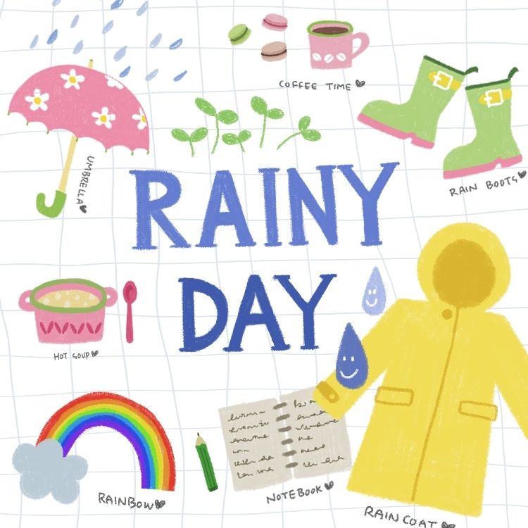 rainy day stickers | Webudding