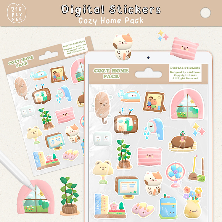 Digital Stickers | Cozy Home | Webudding