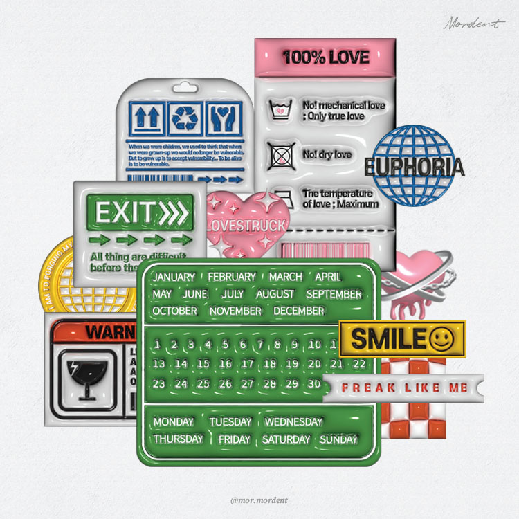 a unique 3D sticker : 6 colors | Webudding