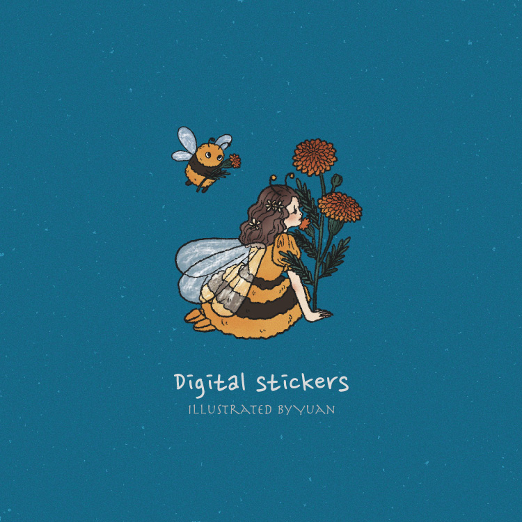 Digital sticker : Marigold honey | Webudding