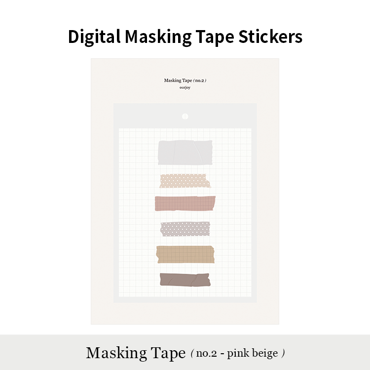 Masking Tape Stickers(No.2-pink beige) | Webudding