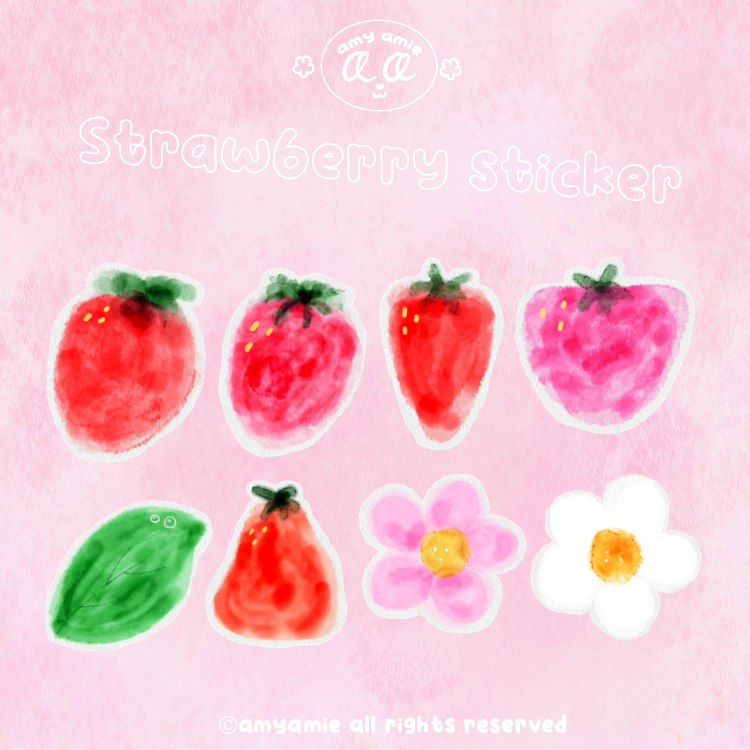 Fickle strawberry memo sticker | Webudding