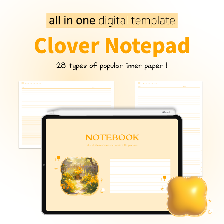 all in one clover notepad (tangerine orange) | Webudding