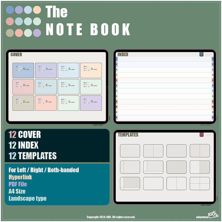 The NOTE BOOK - For Left / Right / Both handed (Landscape type) | Webudding