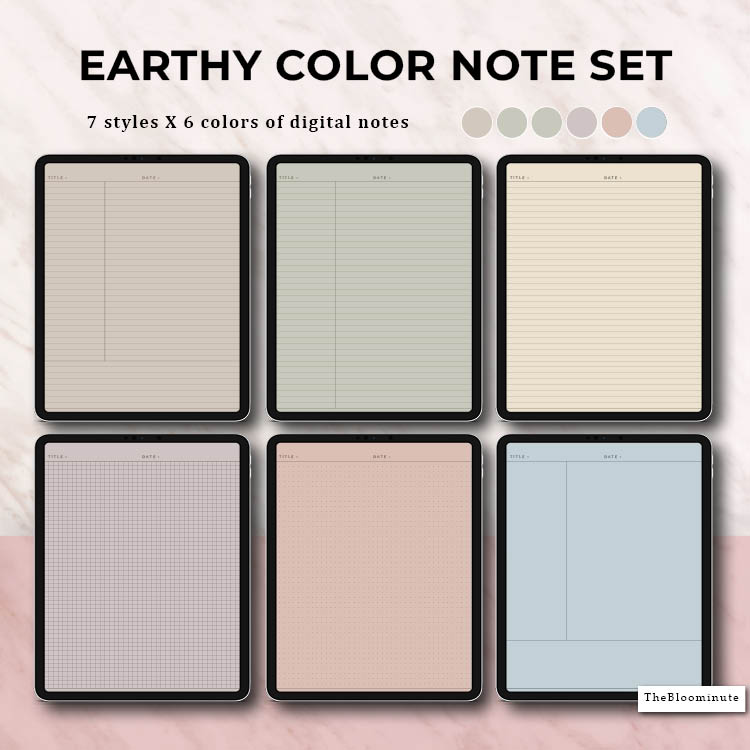 Earthy Color Notebook Set | Portrait | Webudding