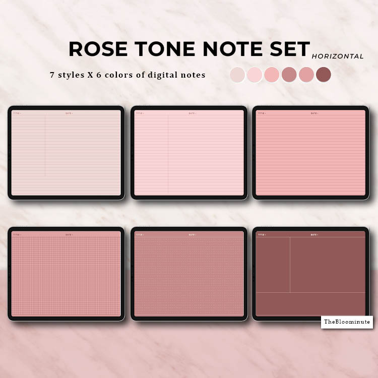 Rose Tone Notebook Set | Landscape | Webudding