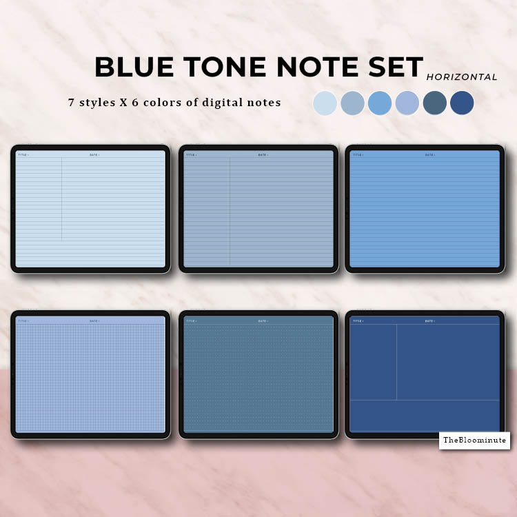 Blue Tone Notebook Set | Landscape | Webudding