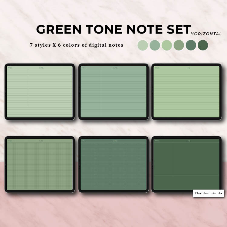 Green Tone Notebook Set | Landscape | Webudding