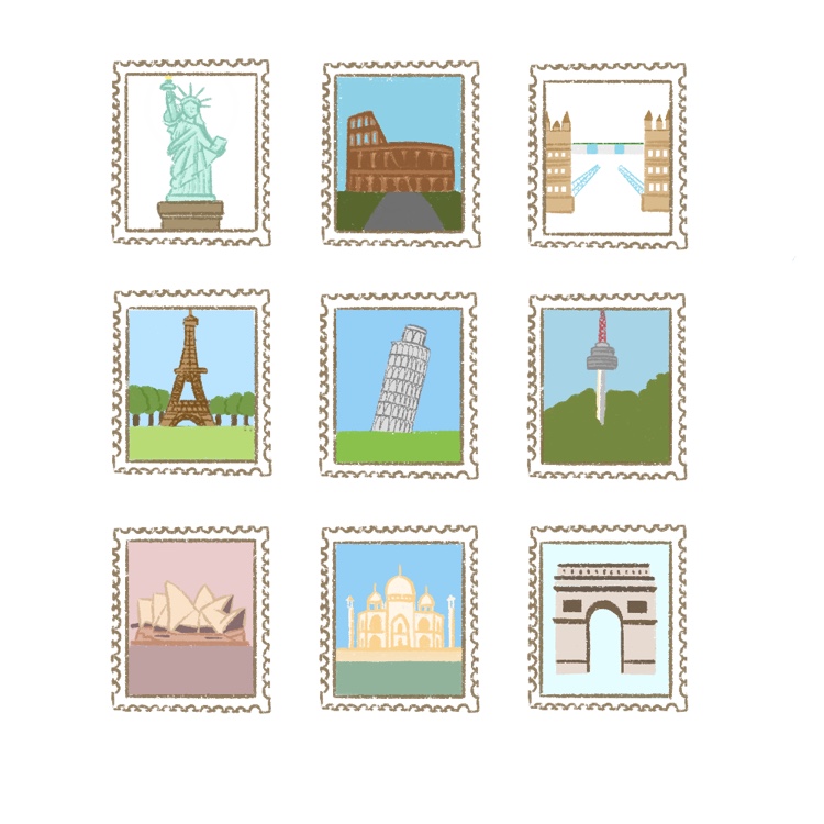landmark stamp sticker | Webudding