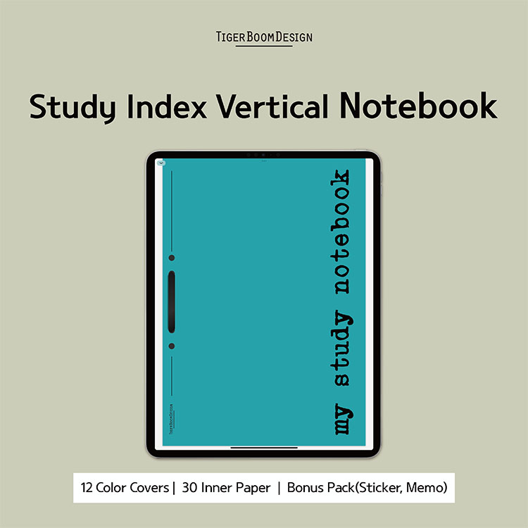 Study Index Vertical Retro Notebook | Webudding
