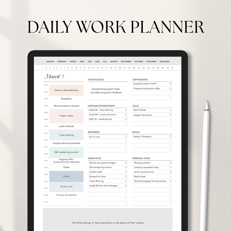 Digital Daily Work Planner | Webudding