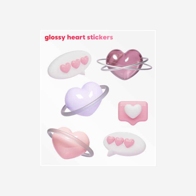 3D heart sticker | Webudding