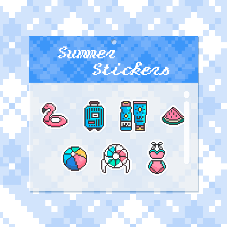 [Pixel] Summer Sticker_part.1 | Webudding