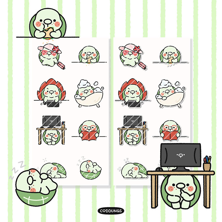 What are you doing? Cute Daily Stickers | Webudding