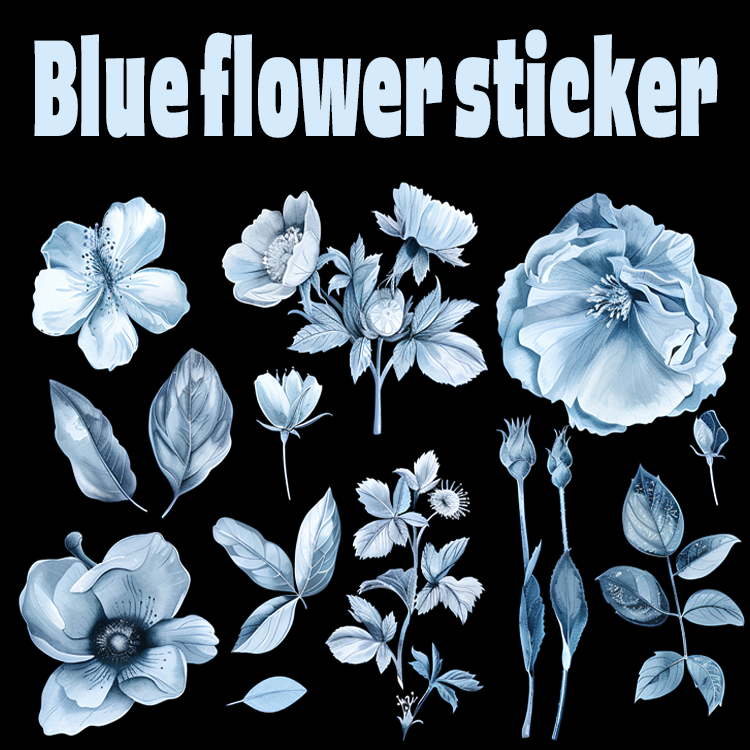 Blue flower sticker | Webudding