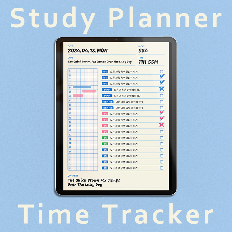 [Free Sticker] Study Planner Time Tracker Study Record Note Diary | Webudding