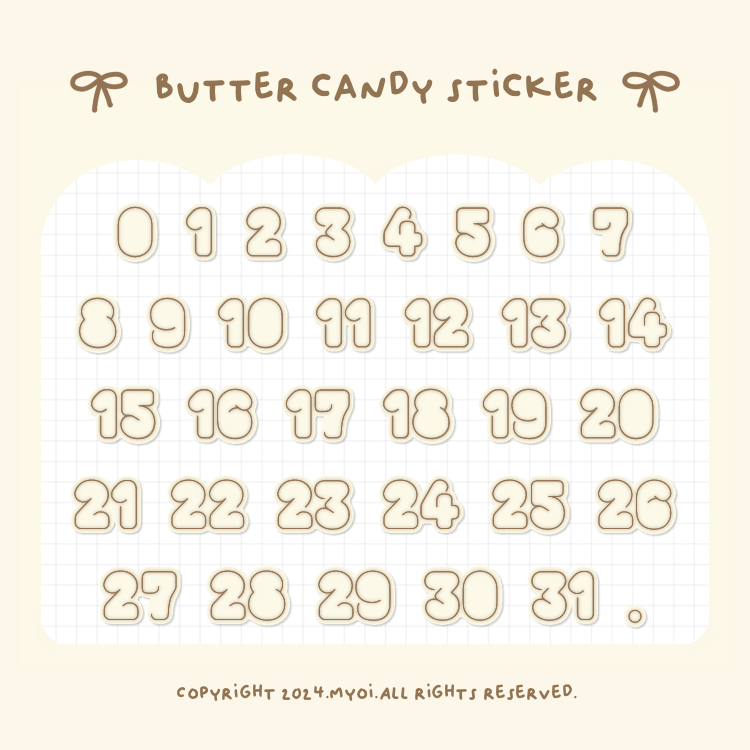 Butter Candy - Number Sticker | Webudding
