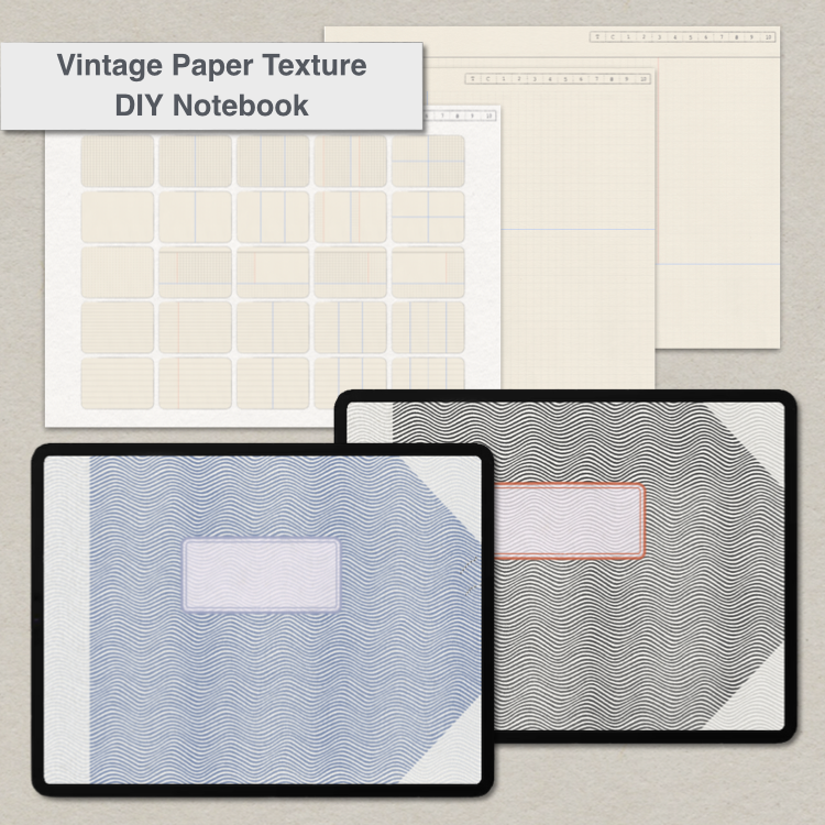 Vintage paper texture DIY notebook [horizontal] | Webudding