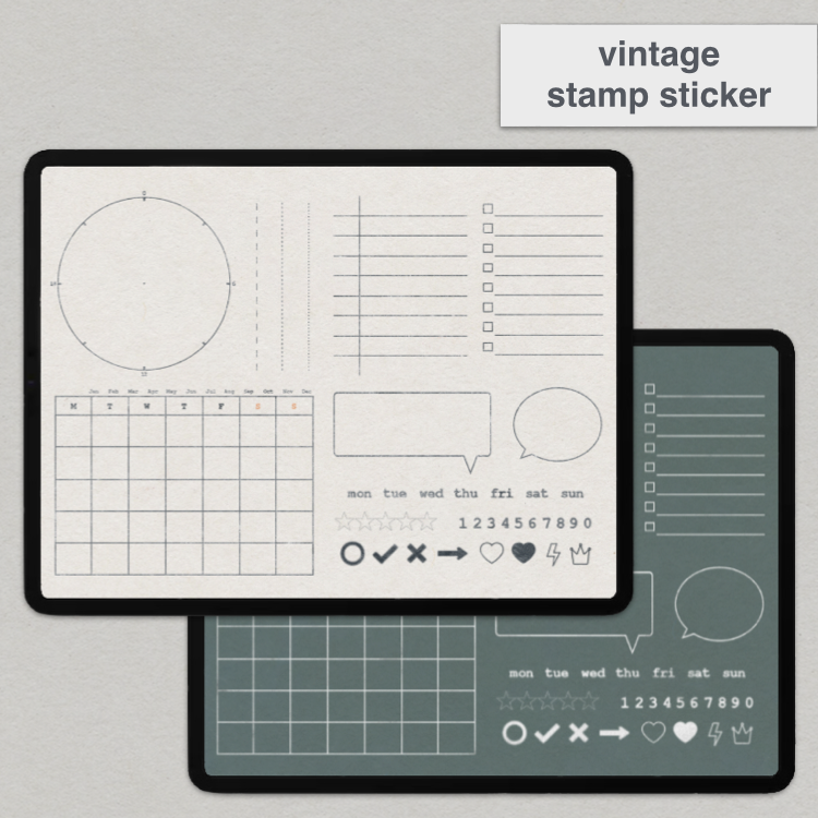 Vintage Stamp Sticker Set | Webudding