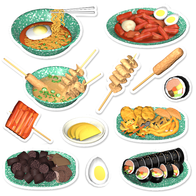 Food Series_Korean Street Food Stickers | Webudding