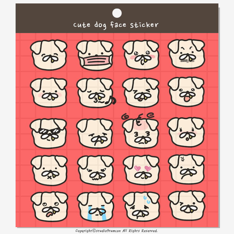 Cute dog face sticker | Webudding