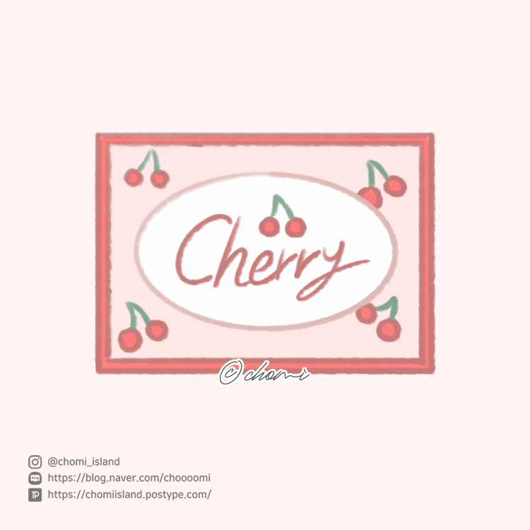 ios│ CHOMI Cherry Letter Kakao Talk Theme | Webudding