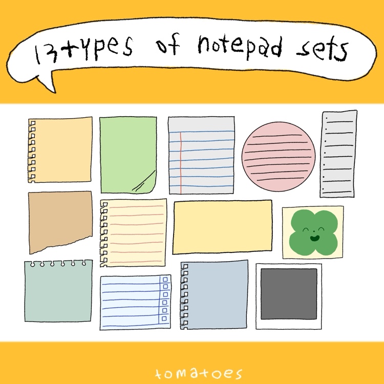 13types of notepad sets | Webudding