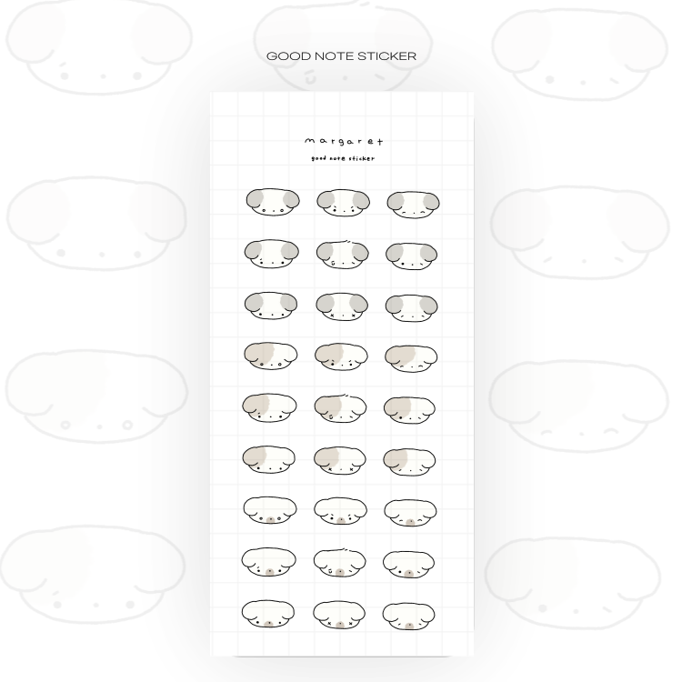 mini face sticker | puppy | Webudding