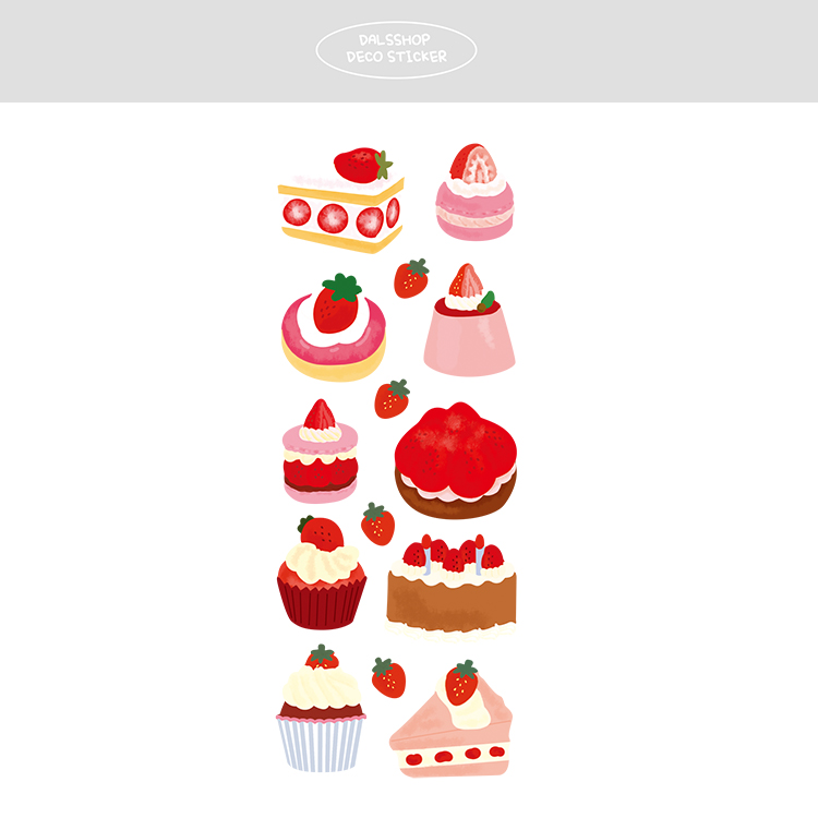 달스샵 딸기디저트 스티커 | Webudding