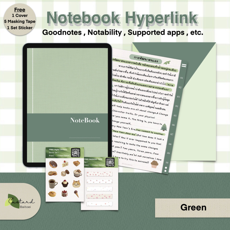 Notebook Hyperlink Green
